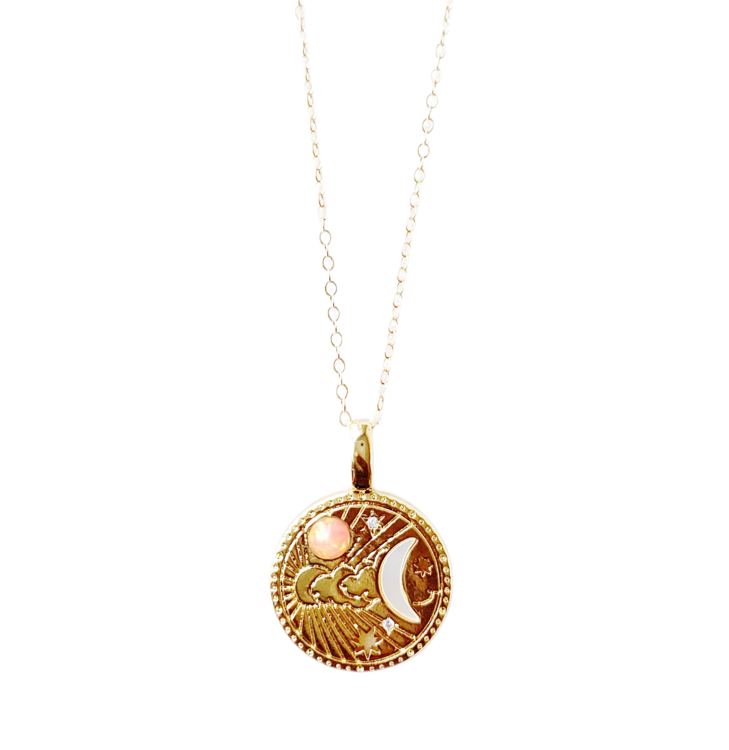 Gold Moon Coin Necklace – Lauren Alleyne Jewelry